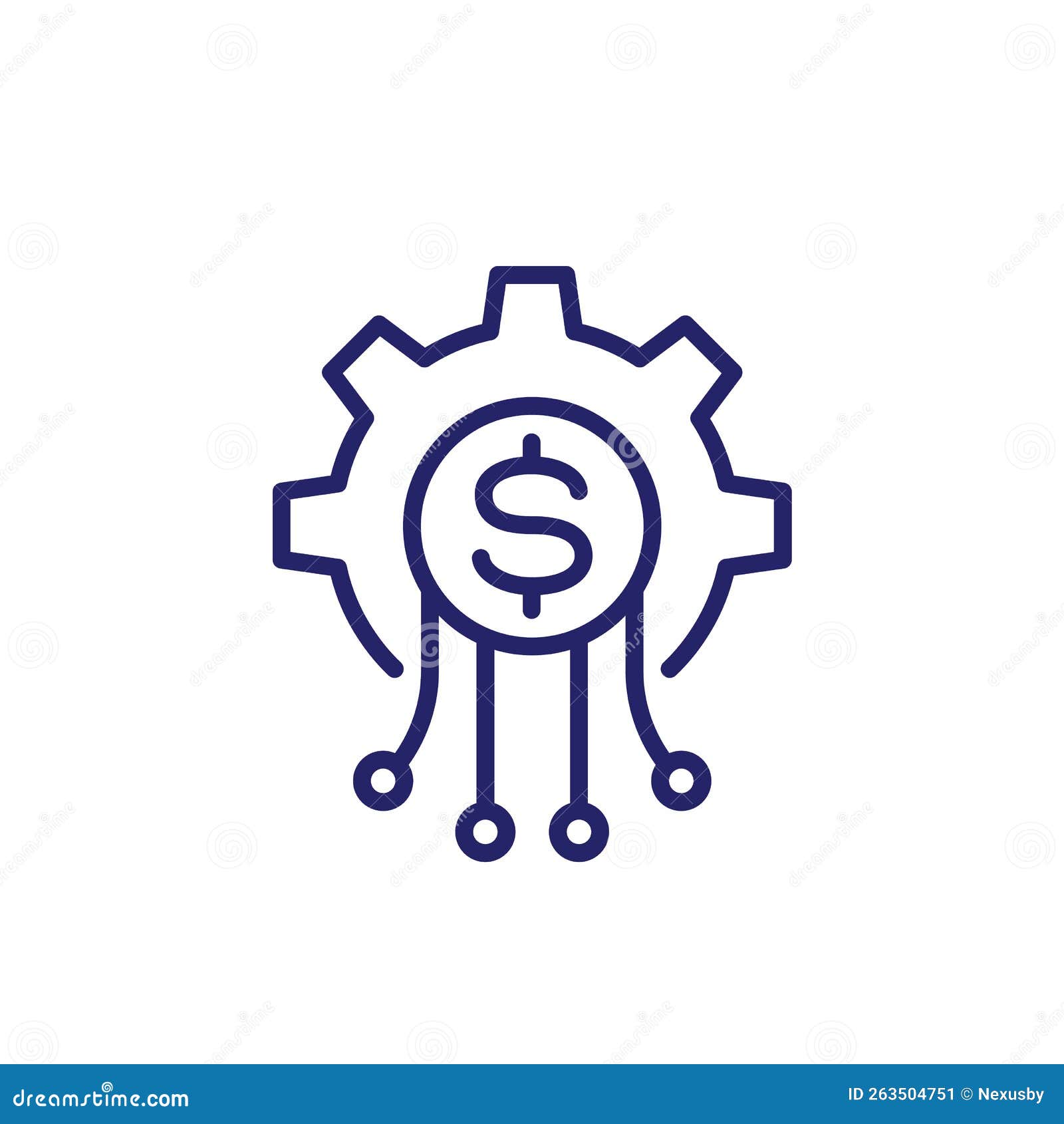 Cost Reduction or Reducing Line Icon Stock Vector - Illustration of ...