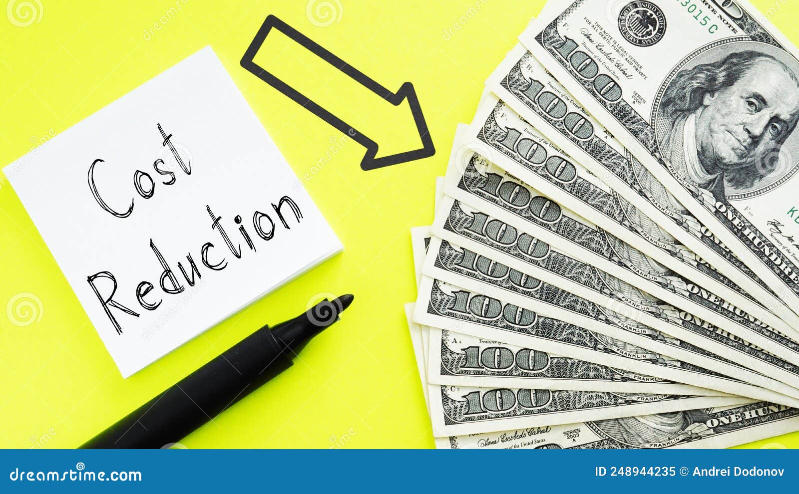 Cost Reduction is Shown Using the Text Stock Image - Image of economic ...