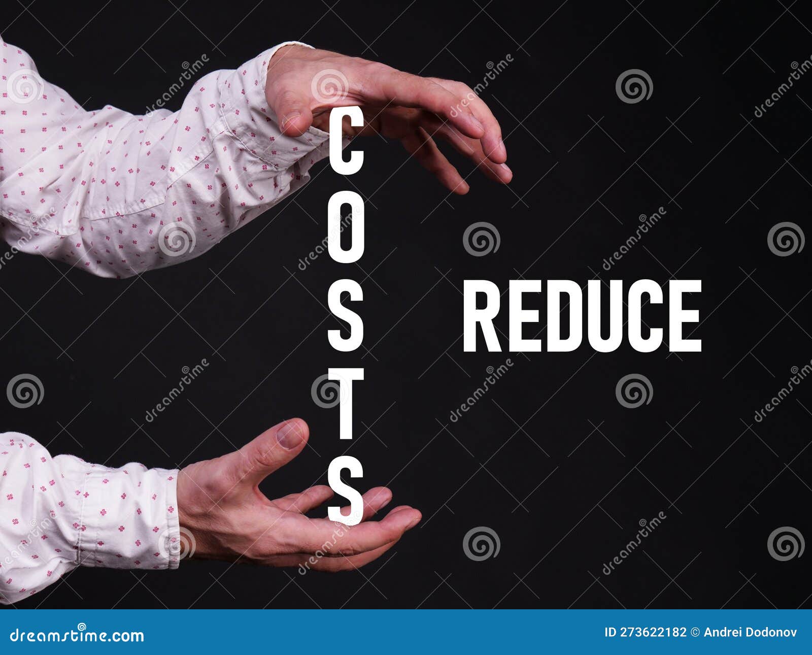 Cost Reduction is Shown Using the Text Costs Reduce Stock Photo - Image ...