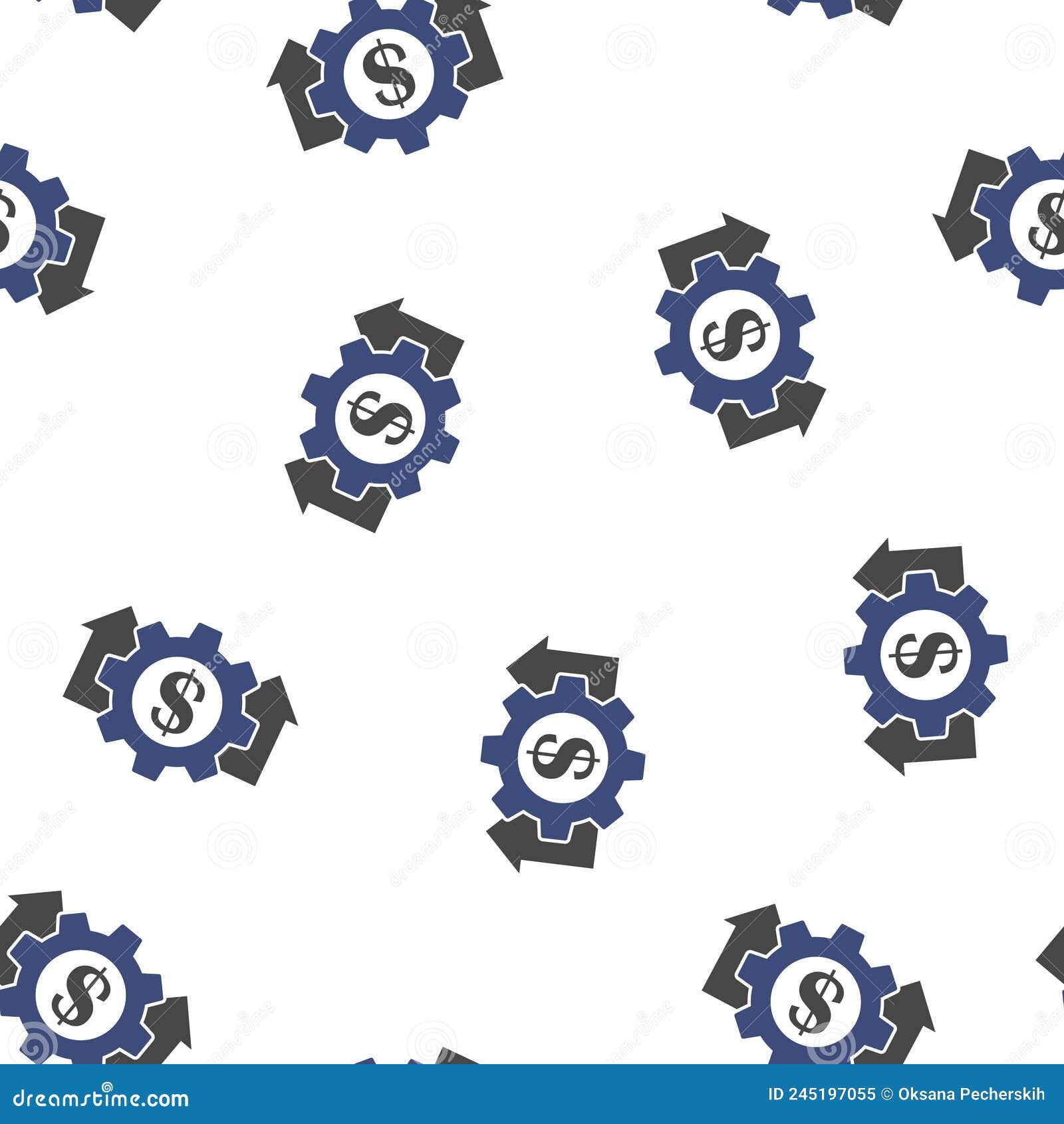 Cost Reduction Vector Icon Seamless Pattern on a White Background ...