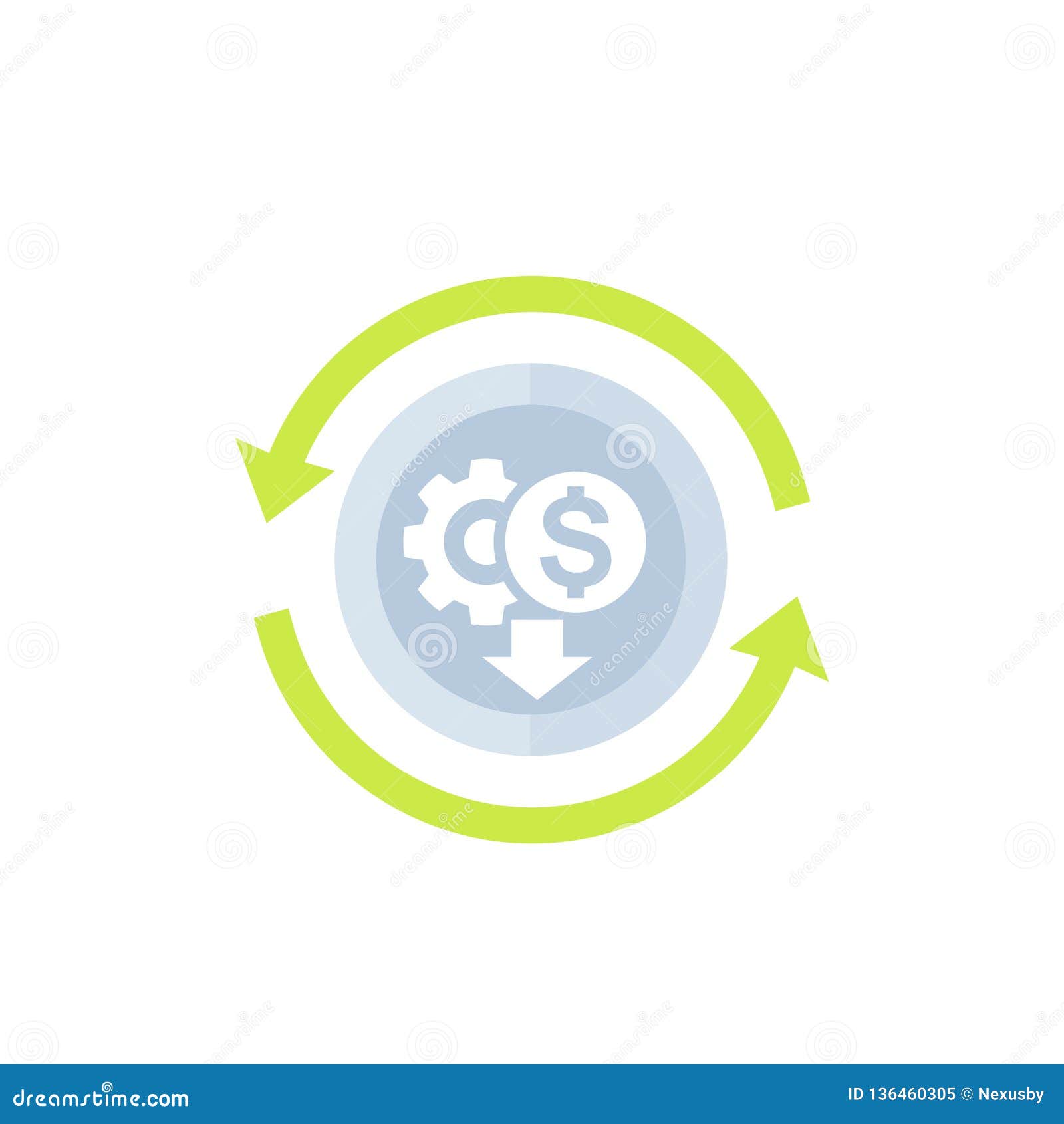 Cost Reduction Vector Icon on White Stock Vector - Illustration of ...