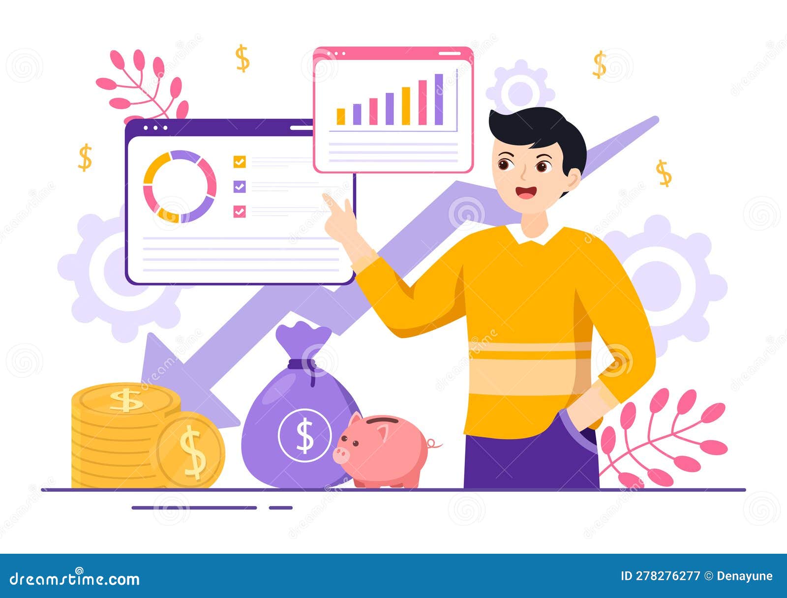 Cost Reduction Vector Illustration with Decrease, Price Minimising or ...