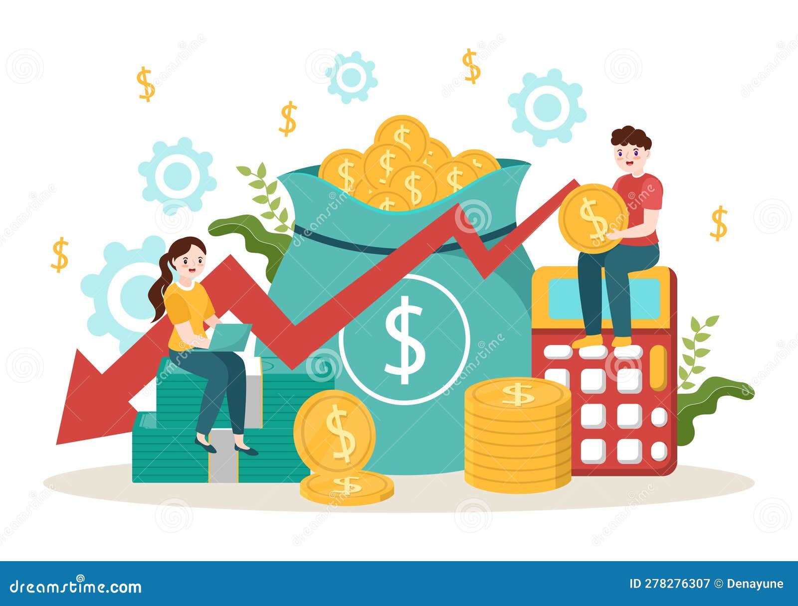 Cost Reduction Vector Illustration with Decrease, Price Minimising or ...