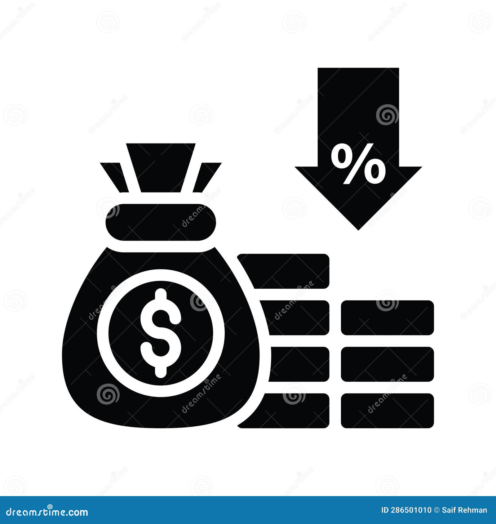 Cost Reduction Vector Solid Icon Style Illustration. EPS 10 File Stock ...