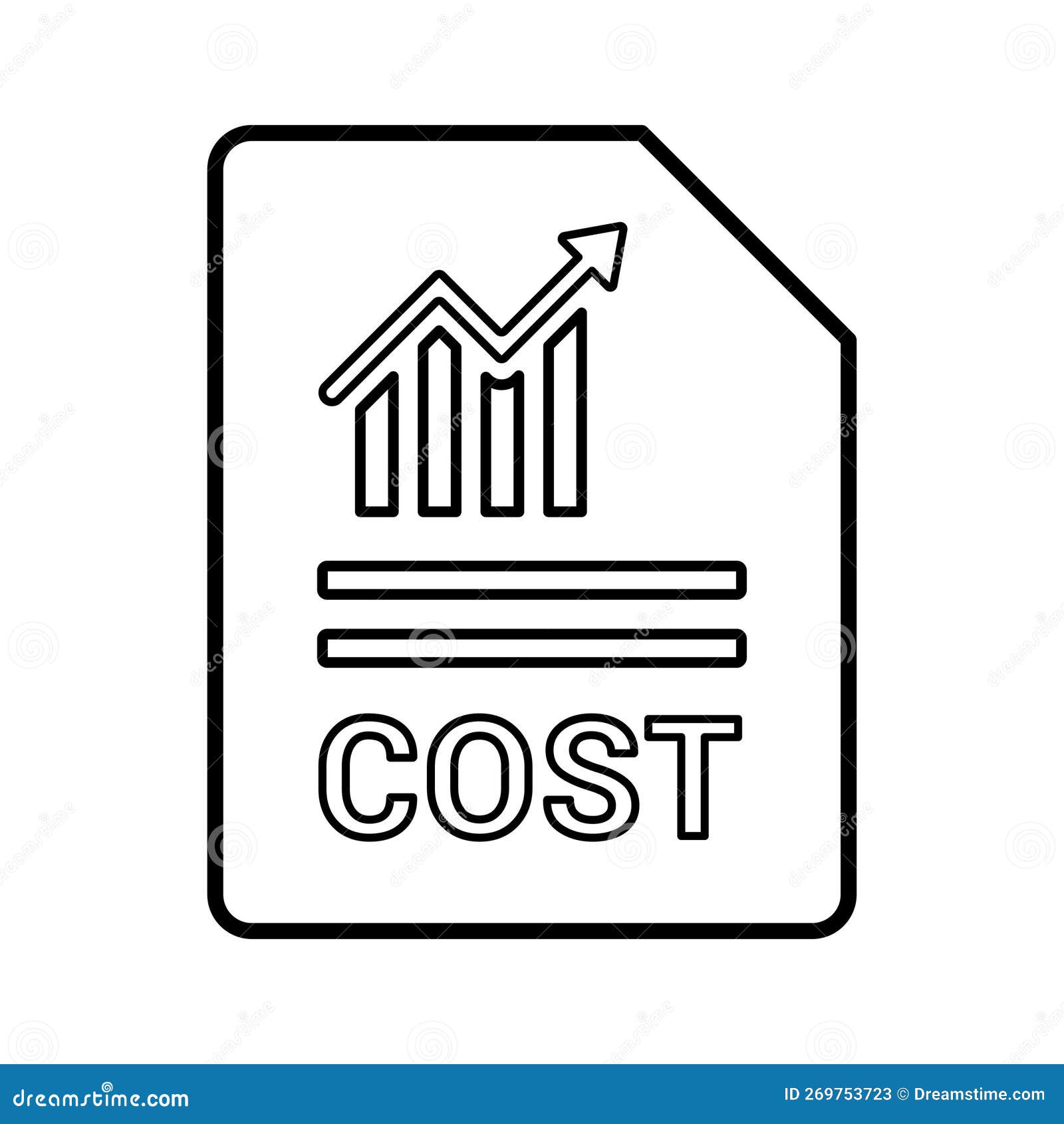 Cost Report Line Icon. Outline Design Stock Illustration - Illustration ...