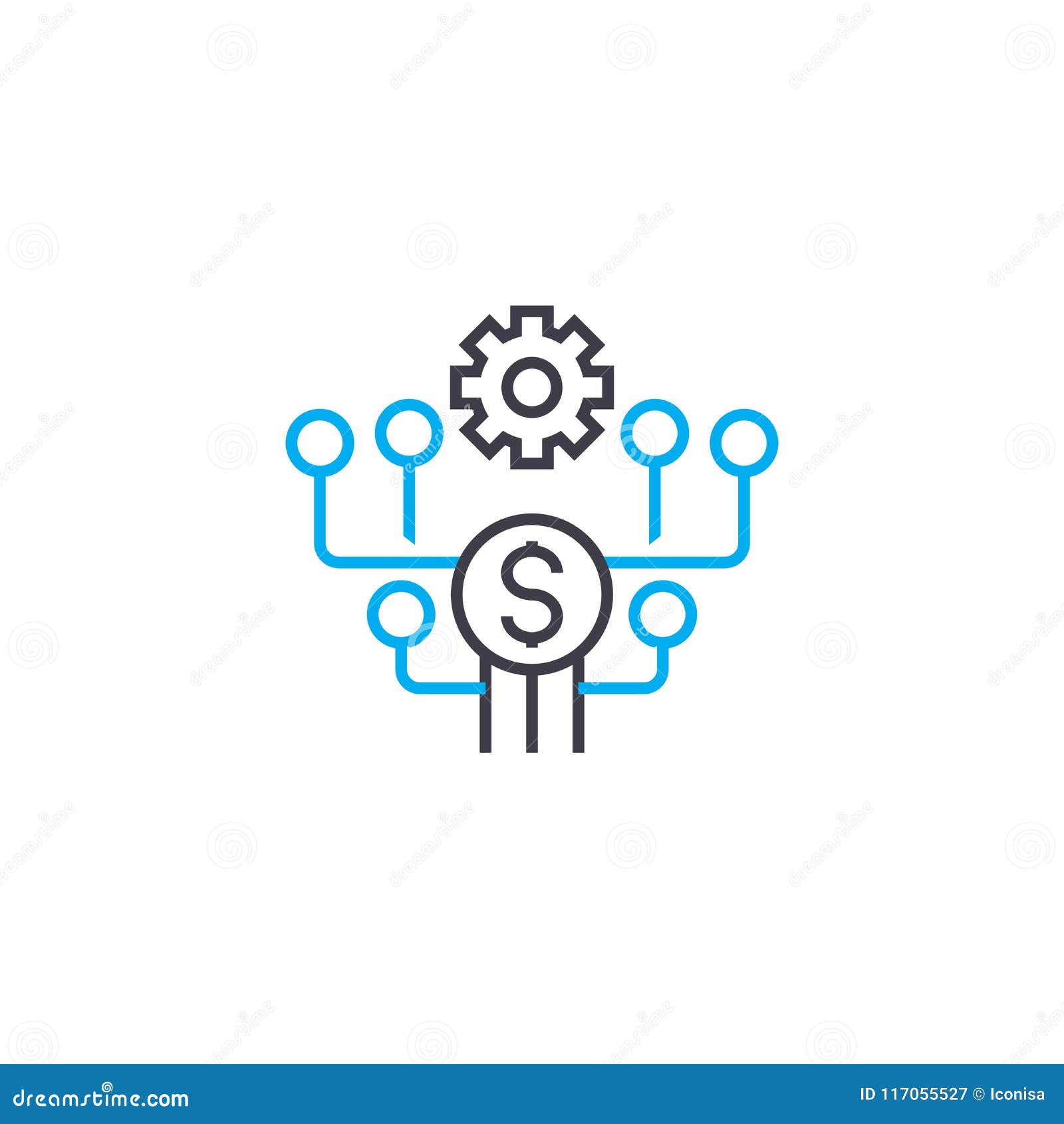 Cost Saving Linear Icon Concept. Cost Saving Line Vector Sign, Symbol ...