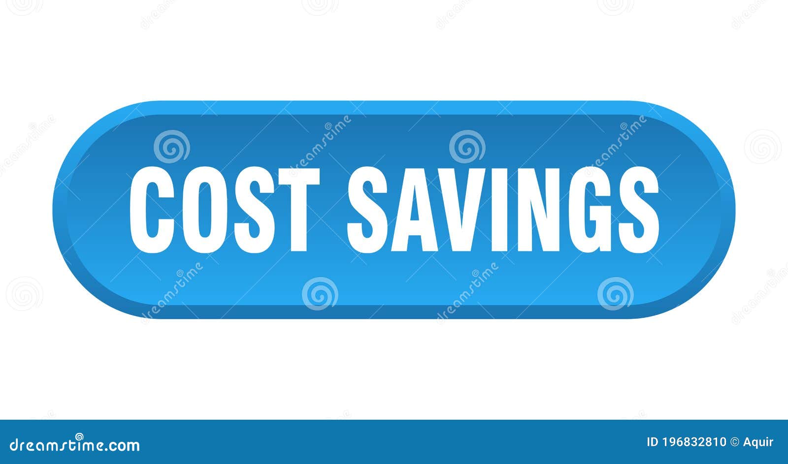Cost Savings Button. Rounded Sign on White Background Stock Vector ...