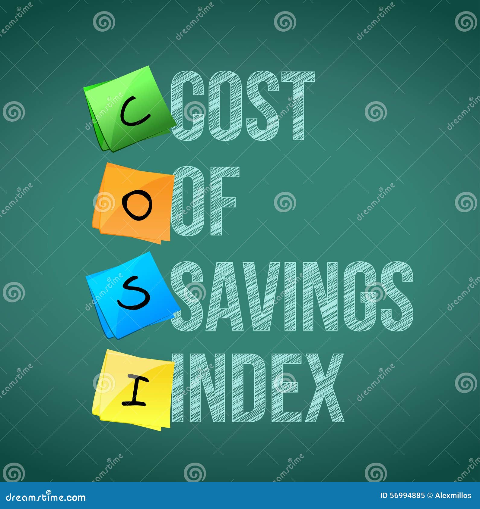 Cost of Savings Index Post Memo Chalkboard Sign Stock Illustration ...