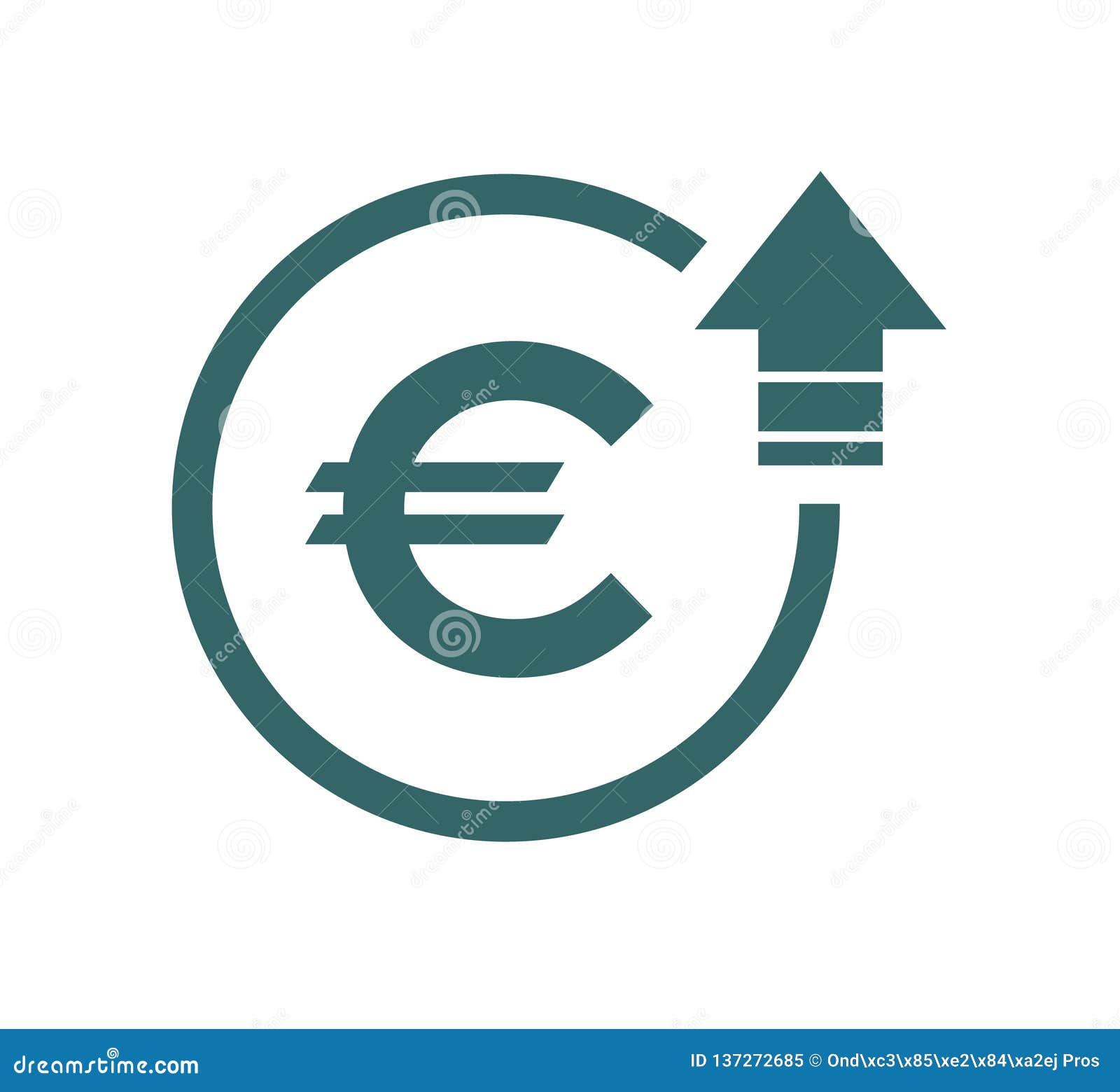 Cost Symbol Euro Increase Icon. Vector Symbol Image Isolated on ...