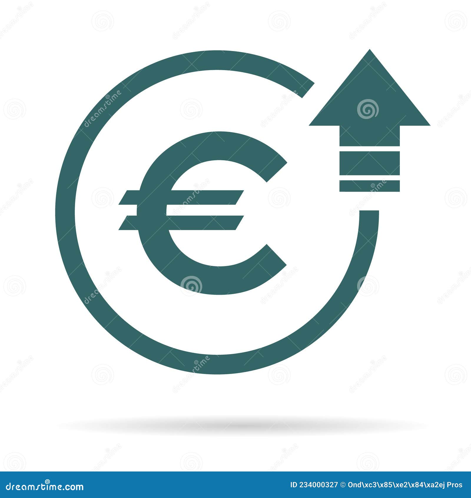 Cost Symbol Euro Increase Icon. Vector Symbol Image Isolated On ...