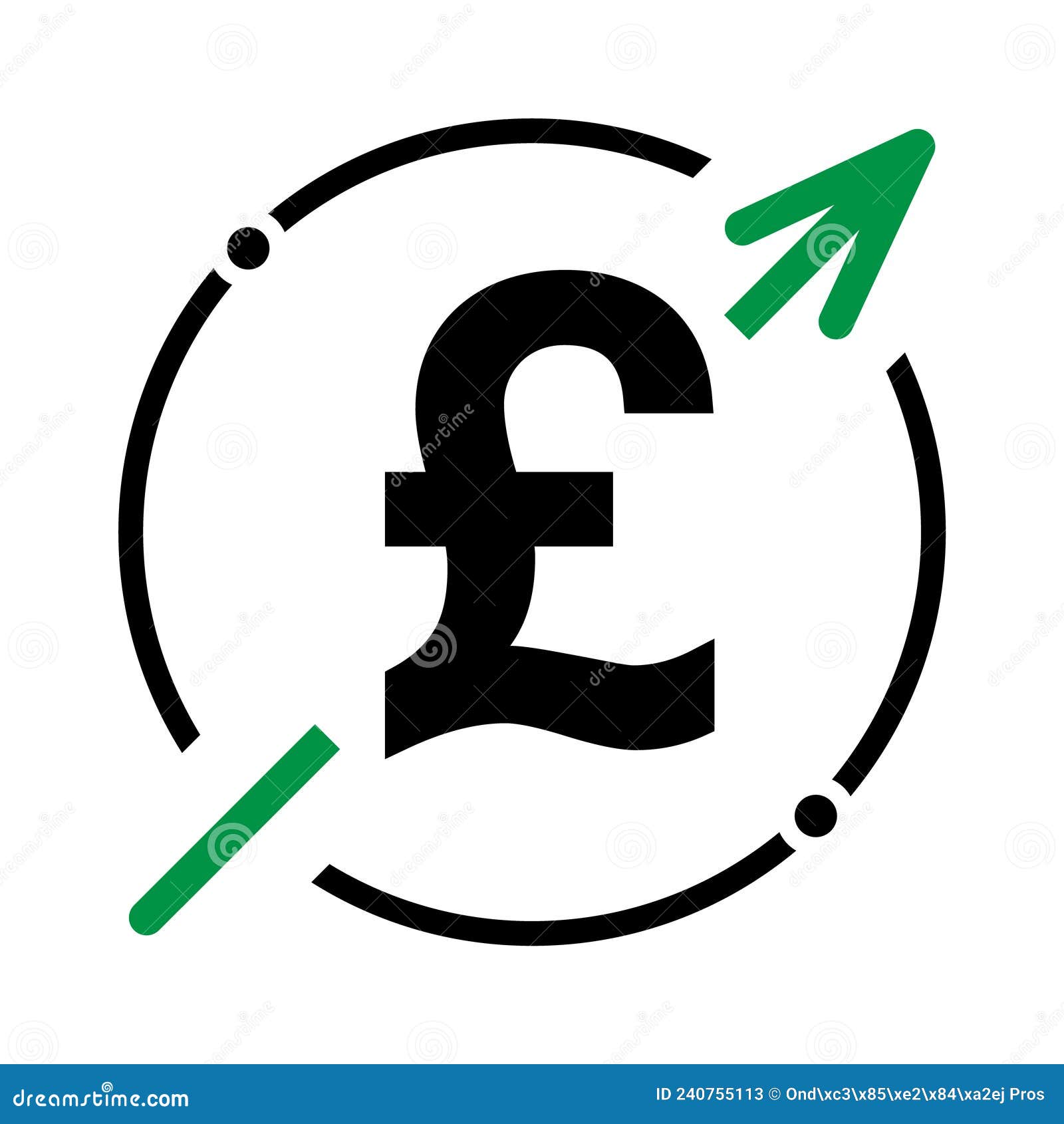 Cost Symbol Pound Increase Icon. Income Vector Symbol Isolated on ...