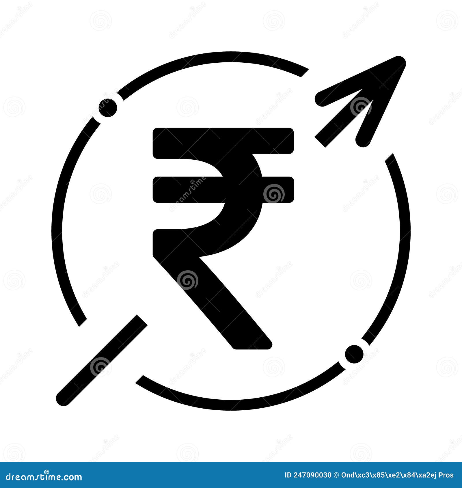 Cost Symbol Rupee Increase Icon. Income Vector Symbol Isolated on ...