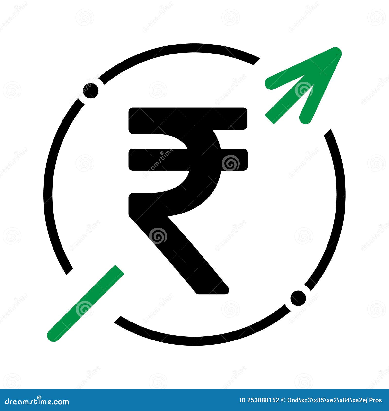 Cost Symbol Rupee Increase Icon. Income Vector Symbol Isolated on ...