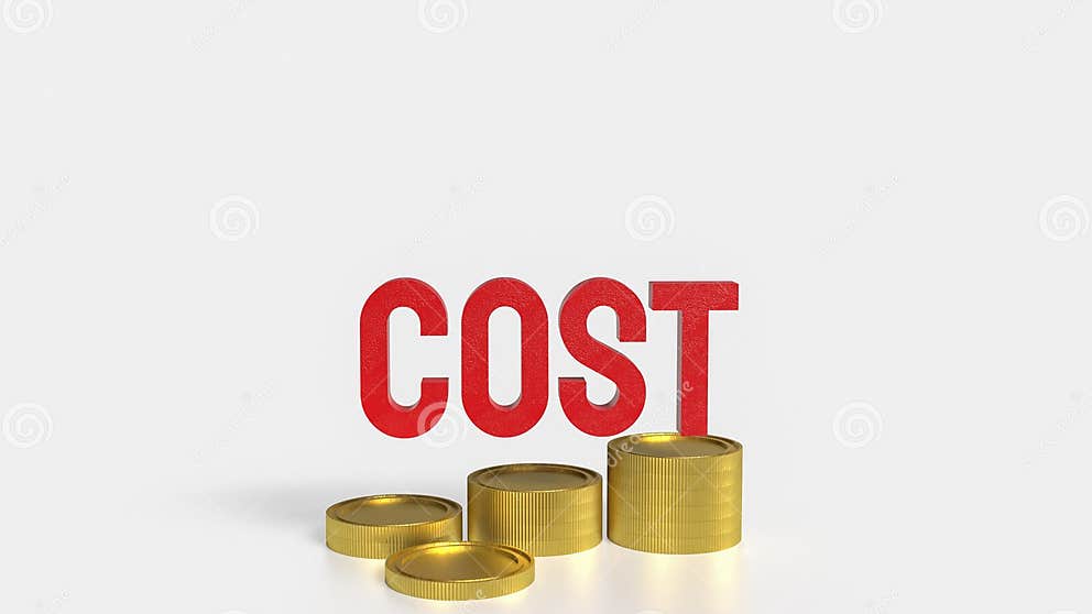 The Cost Text and Coins for Business Concept 3d Rendering Stock ...
