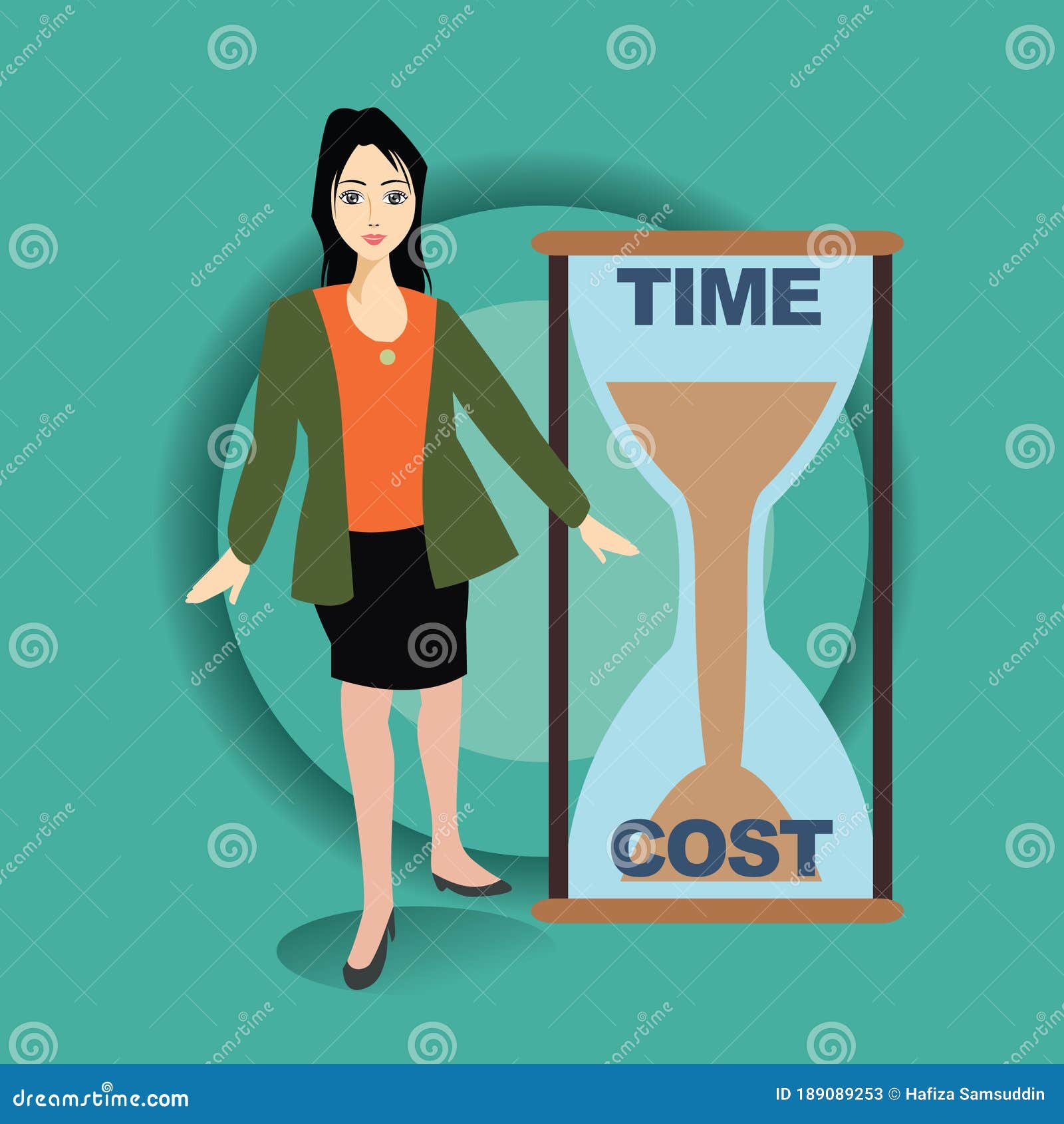 Cost and Time Management. Vector Illustration Decorative Design Stock ...