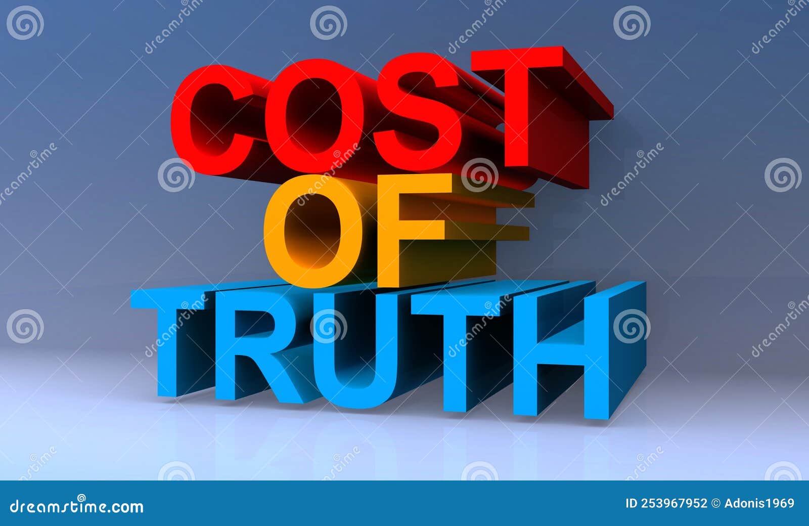Cost of truth on blue stock illustration. Illustration of background ...