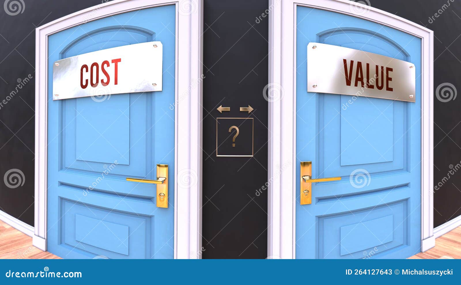 Cost or Value - Two Options and a Choice Stock Image - Image of mind ...