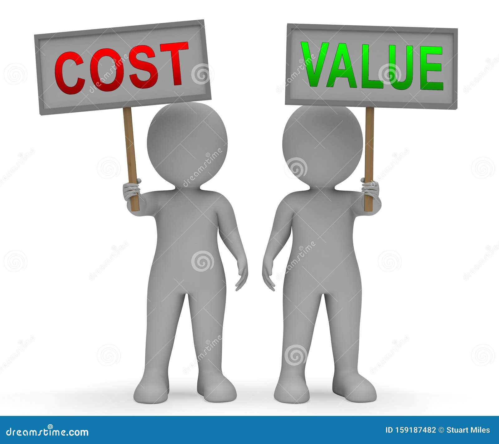 Cost Vs Value Signs Denotes Return on Investment Roi - 3d Illustration ... Cost Vs Value Signs Denotes Return on Investment Roi - 3d Illustration ...