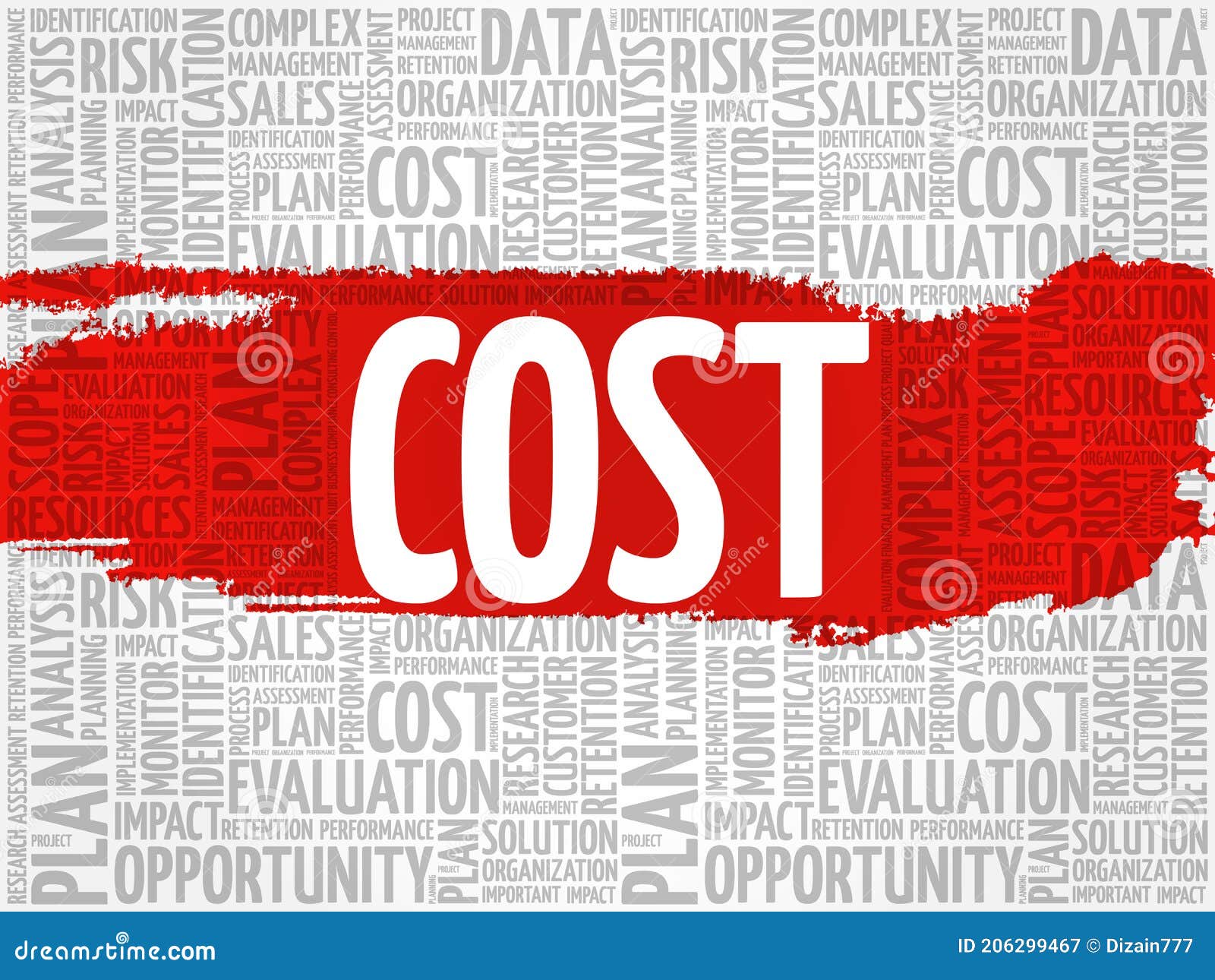 Cost word cloud stock illustration. Illustration of crisis - 206299467
