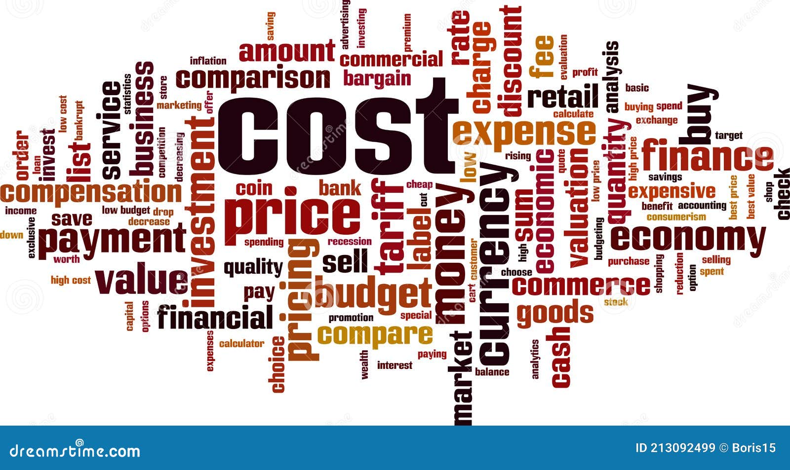 Cost word cloud stock vector. Illustration of cloud - 213092499