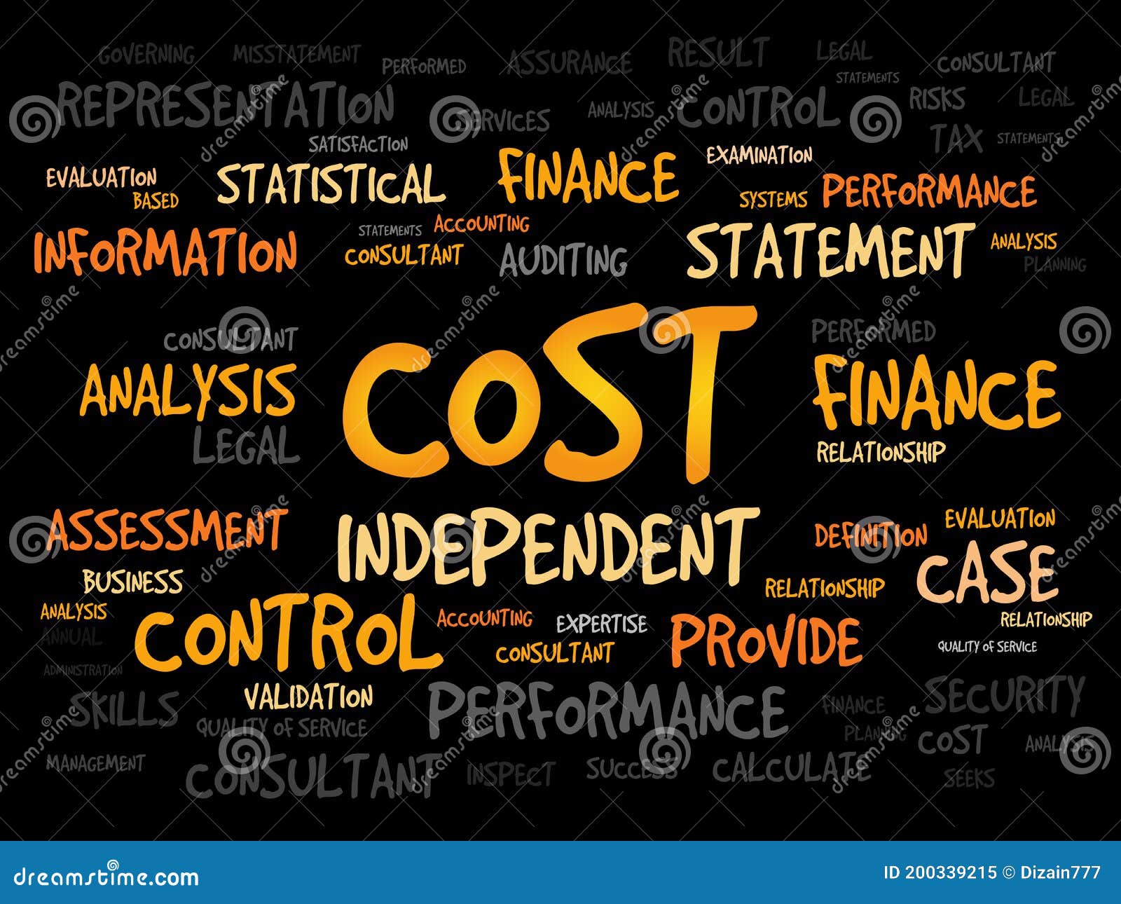 COST word cloud stock illustration. Illustration of control - 200339215