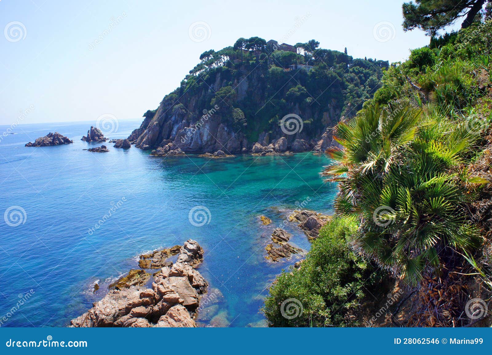 Costa Brava Landscape. Blanes, Catalonia, Spain Stock Photo - Image of ...