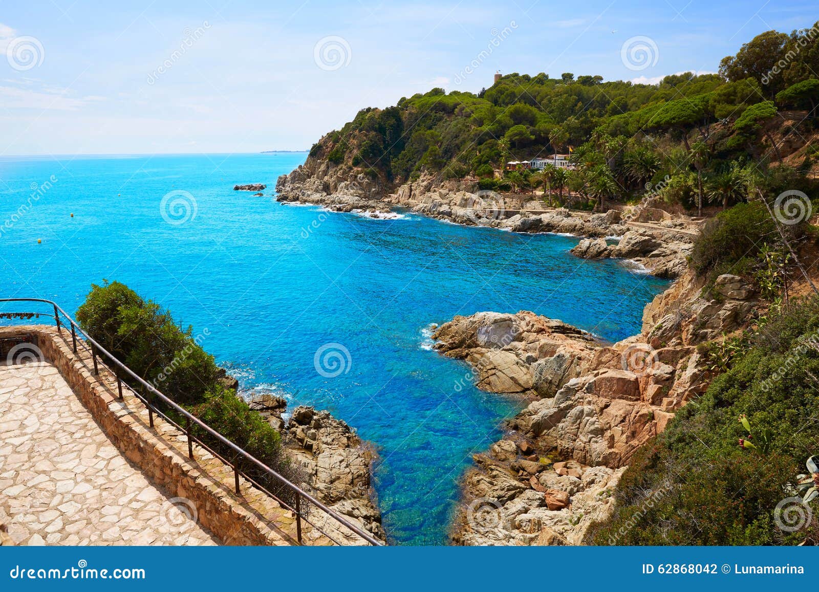 Costa Brava-strand Lloret De Mar Catalonië Spanje Stock Foto - Image of ...