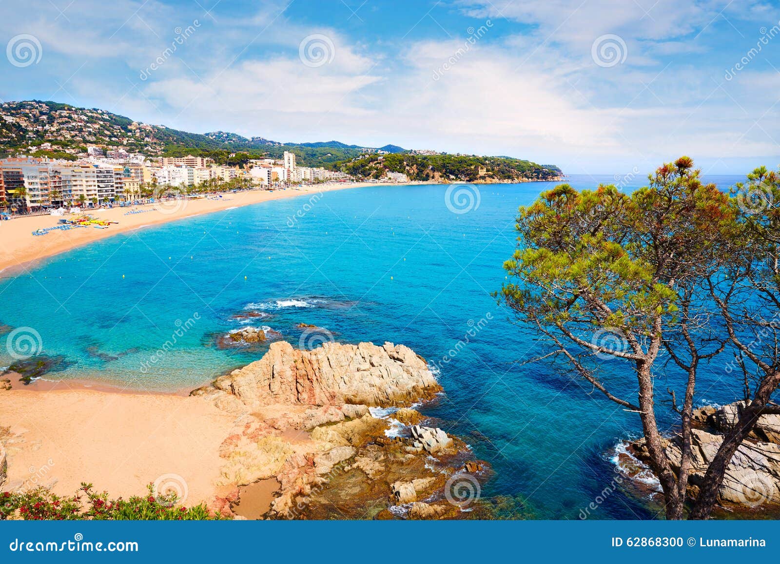 Costa Brava-Strand Lloret De Mar Katalonien Spanien Stockfoto - Bild ...