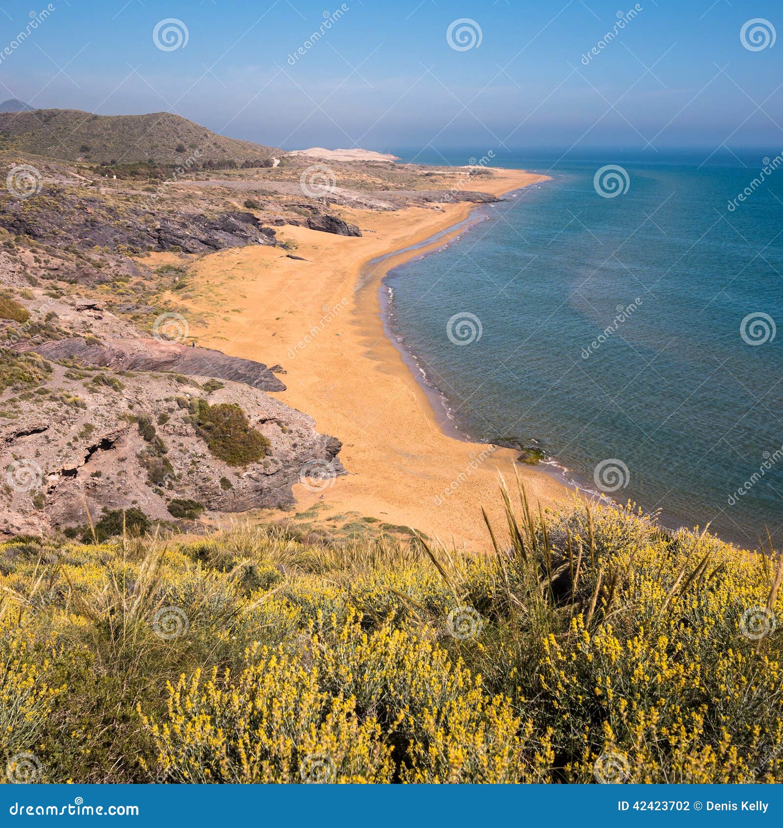 Costa Calida Beach in Cartagena, Spanien Stockfoto - Bild von clifftop ...
