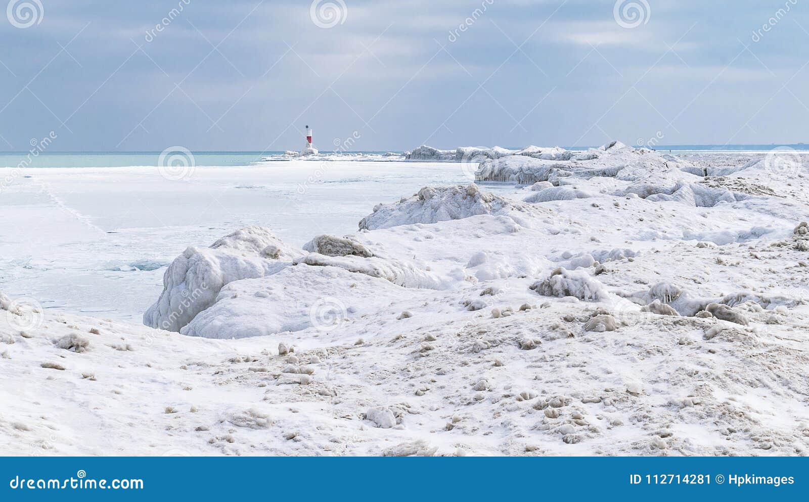 Costa Congelada No Lago Michigan IL Imagem de Stock - Imagem de unido ...