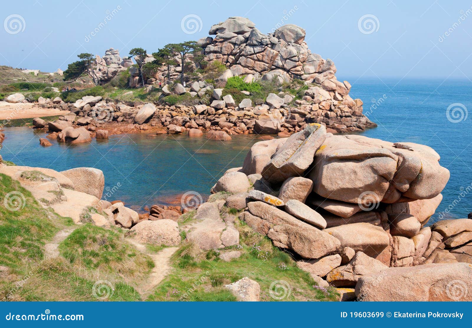 Costa Cor-de-rosa Do Granito Imagem de Stock - Imagem de paisagem ...