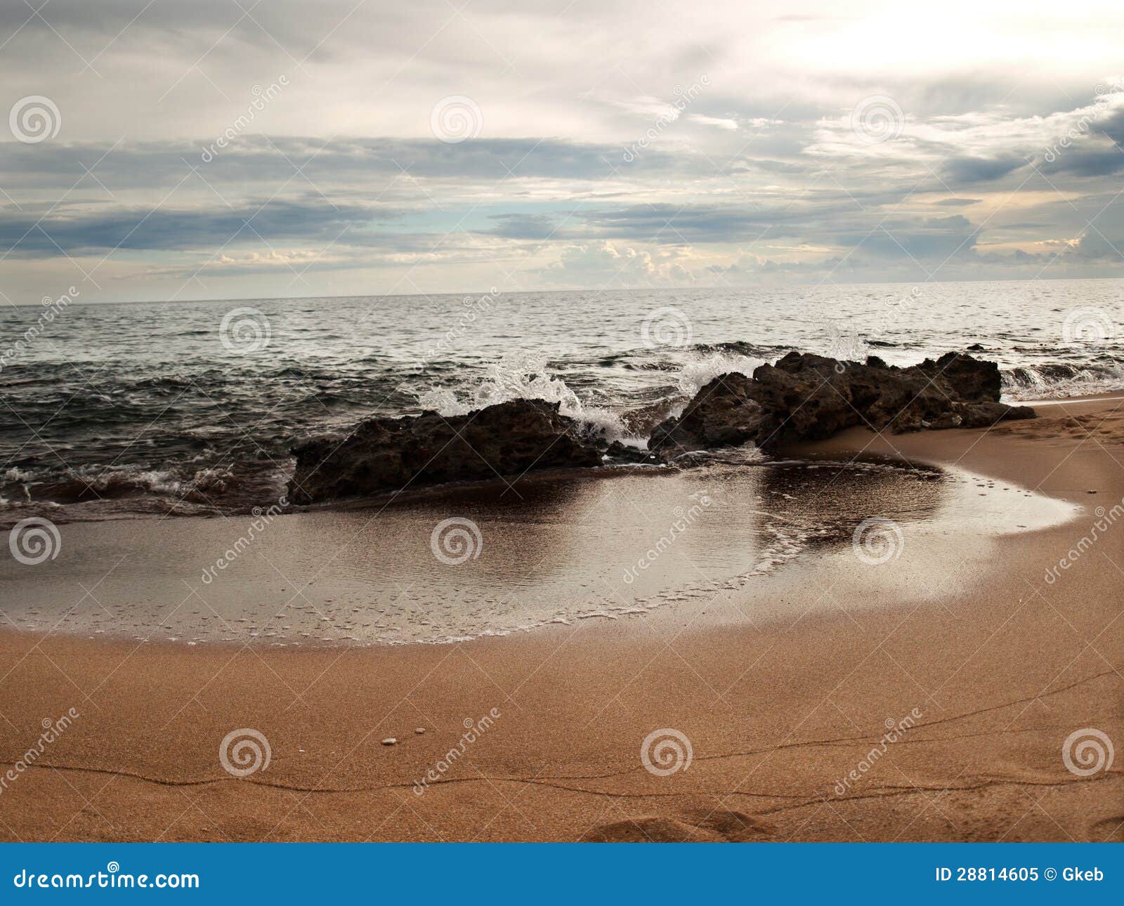 Costa de mar de Sandy imagen de archivo. Imagen de cielo - 28814605