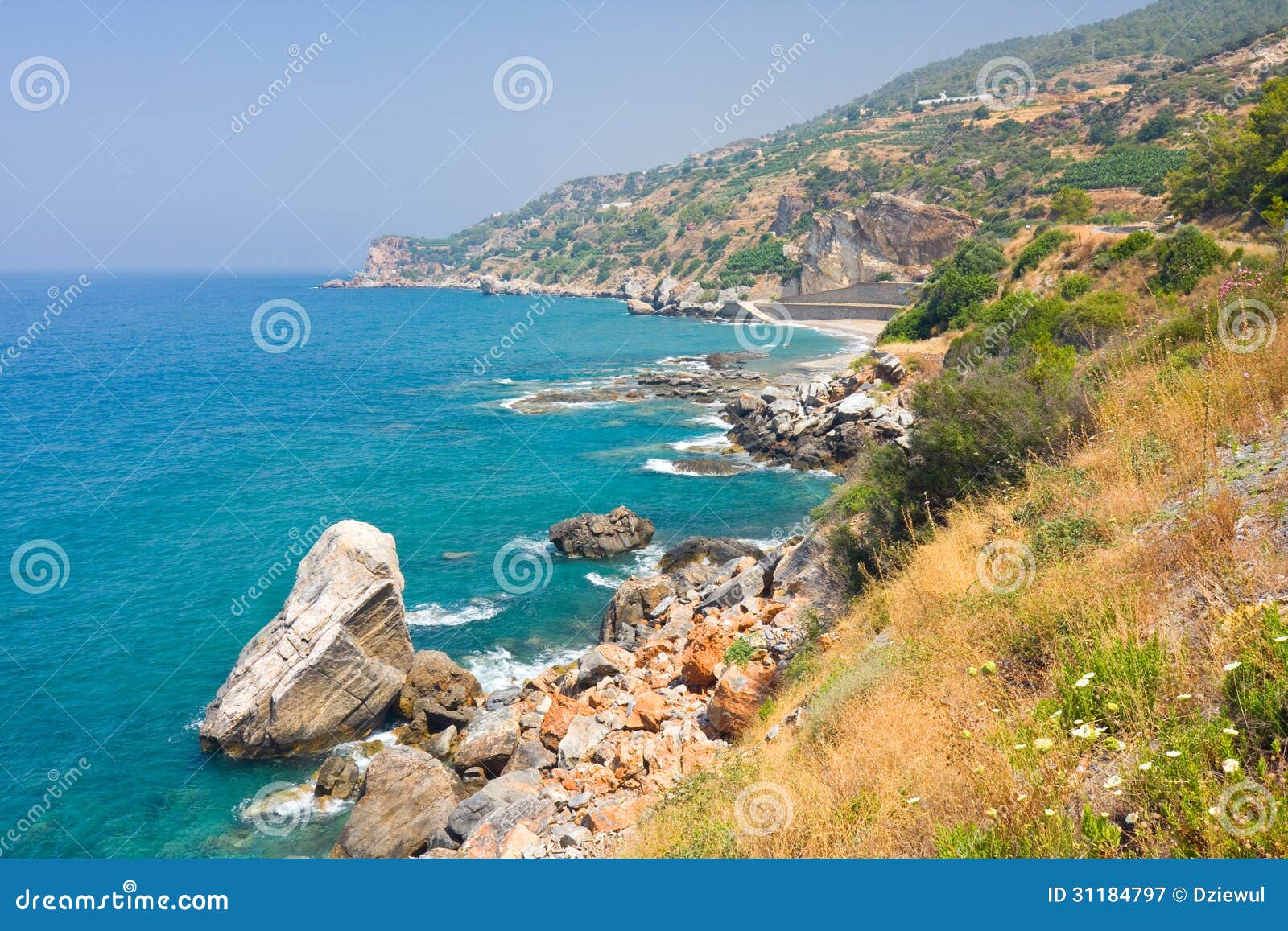 Costa Del Turchese Della Turchia Immagine Stock - Immagine di scogliera ...