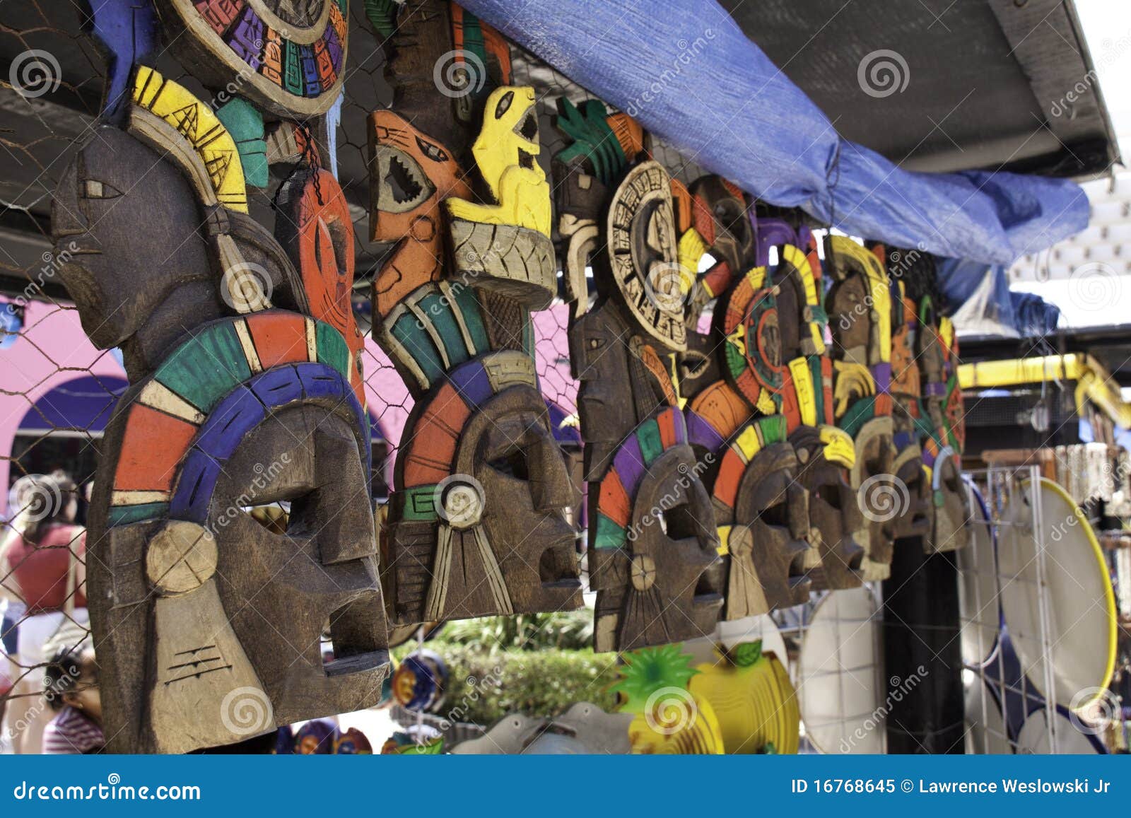 Costa Maya Mexico - Colorful Mayan Masks Editorial Image - Image of ...