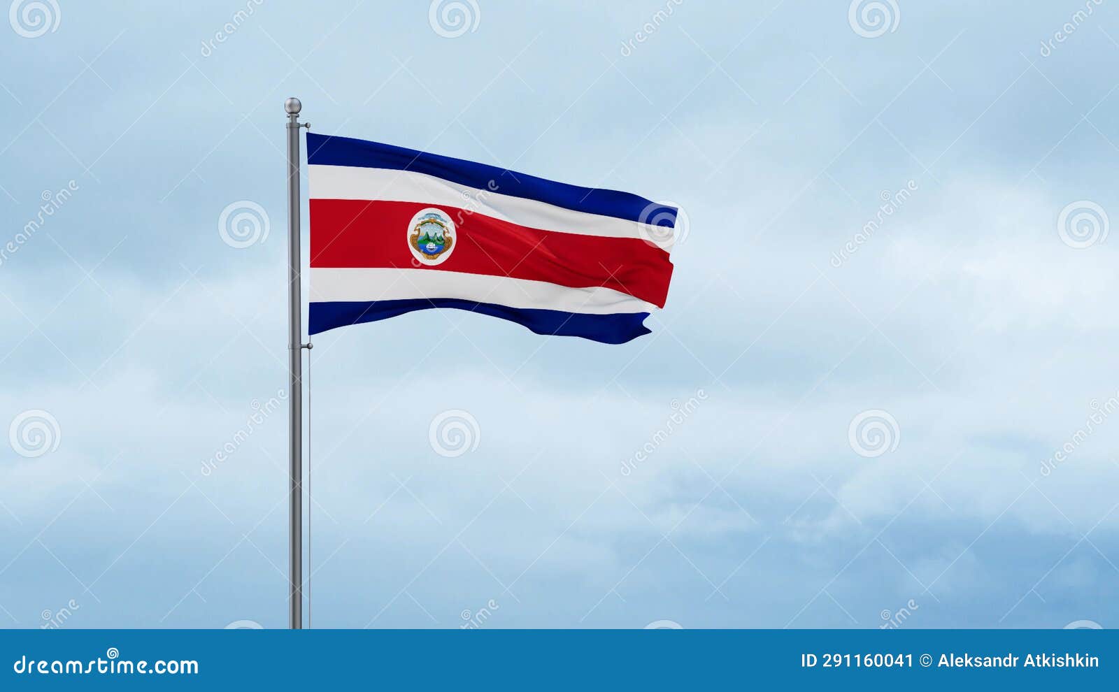 Bandera De Costa Rica Lazo Metraje Stock– 637 Bandera De Costa Rica ...