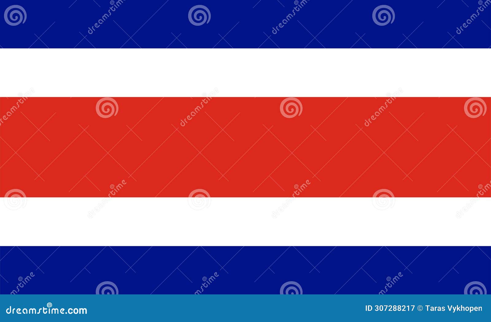 Costa Rica Flag in Official Colors and Proportion Correctly Vector ...