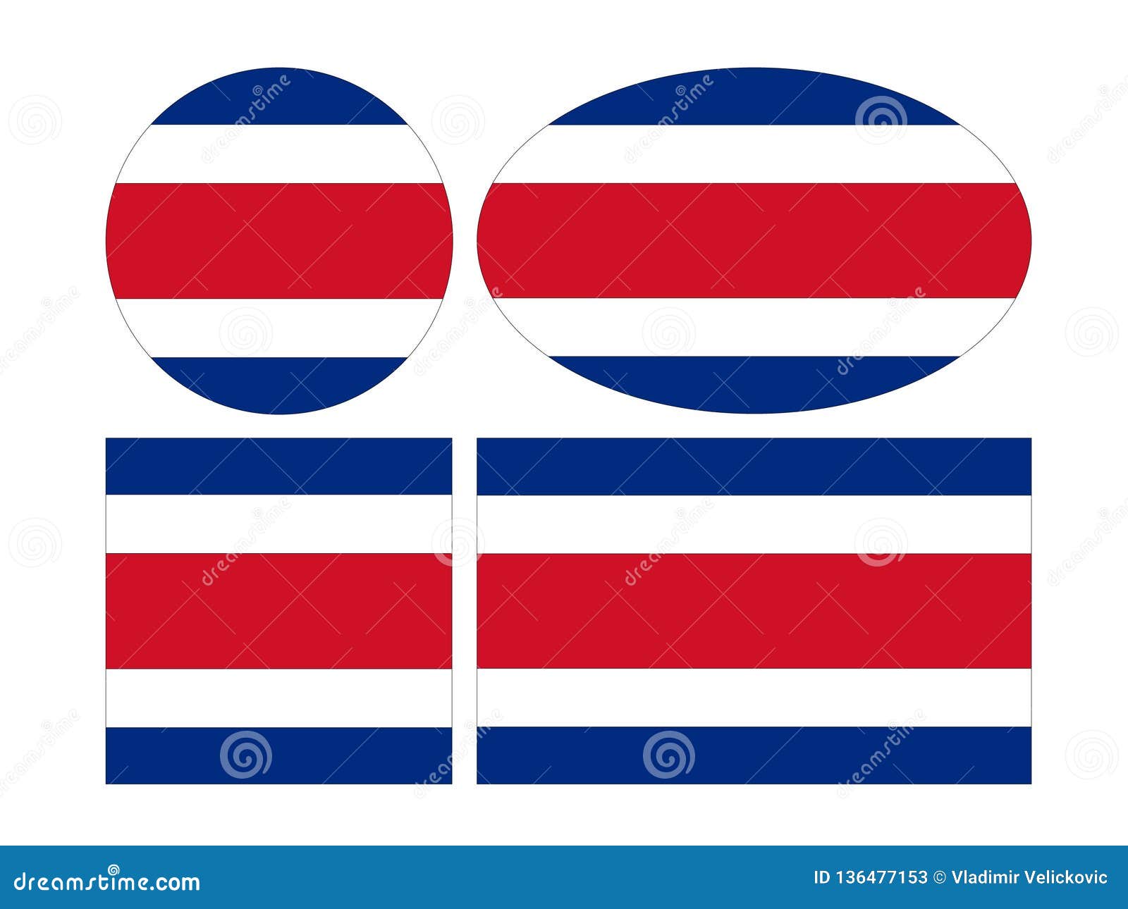 Costa Rica Flags - Republic of Costa Rica Stock Vector - Illustration ...