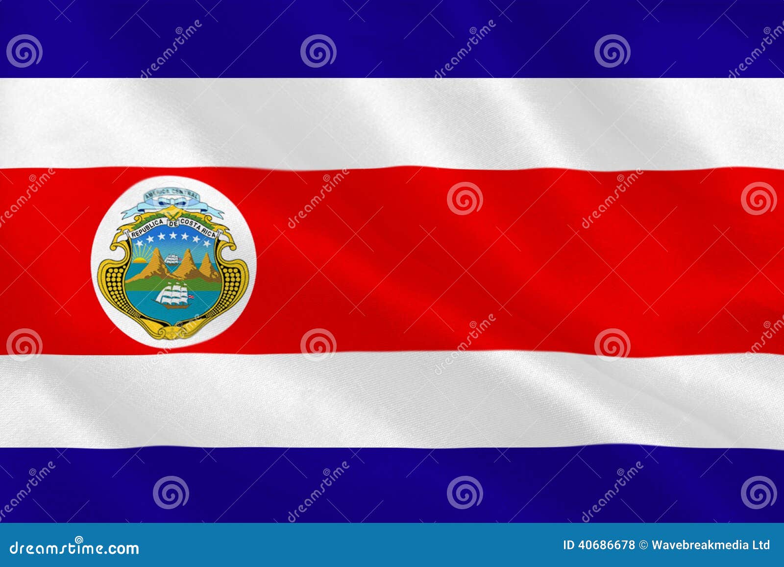 Costa rica national flag stock illustration. Illustration of patriotism ...