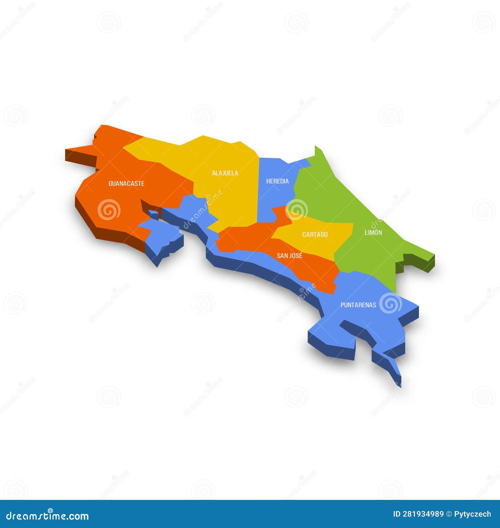 Costa Rica Political Map