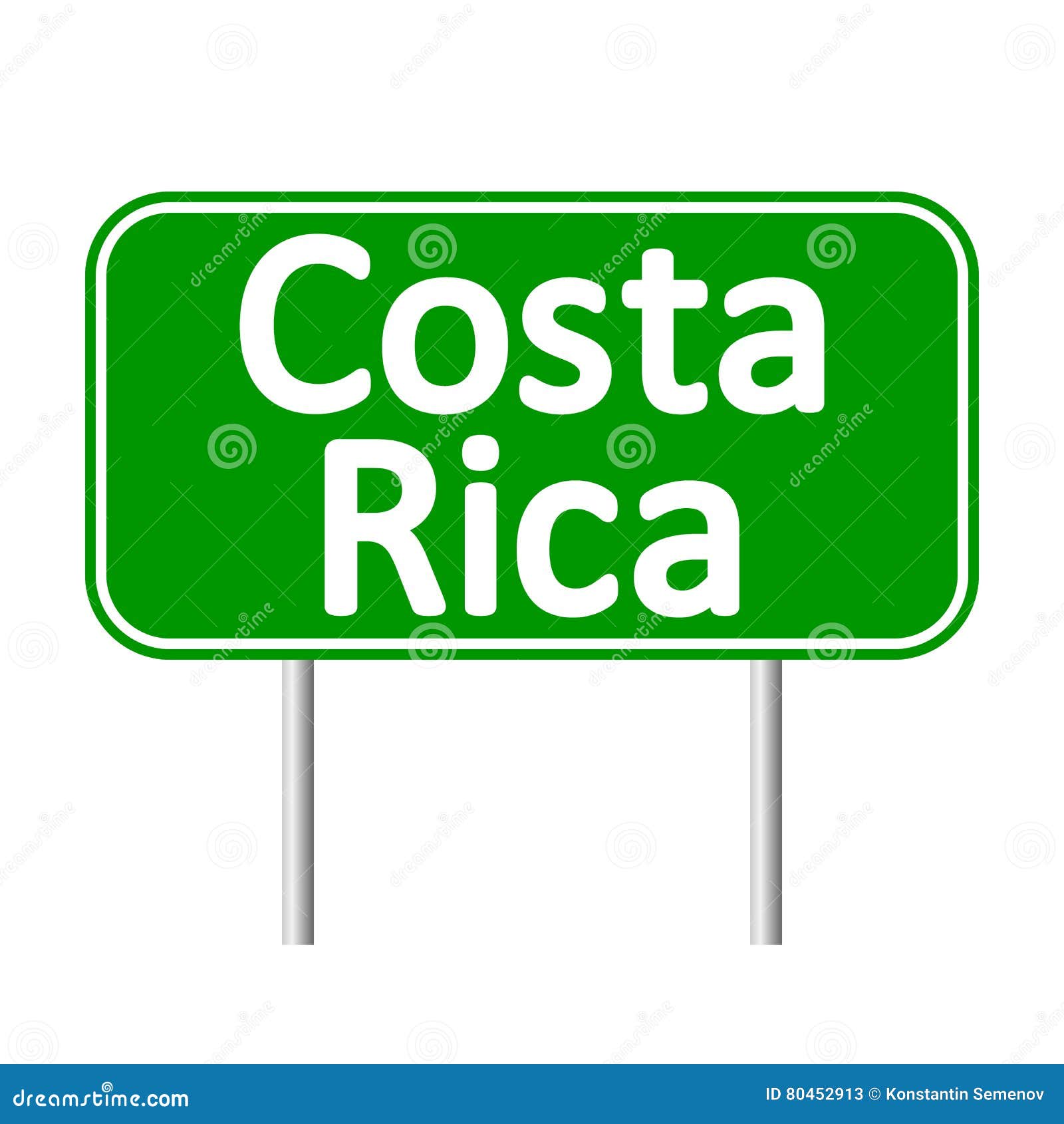 Costa Rica road sign. stock illustration. Illustration of vacation ...