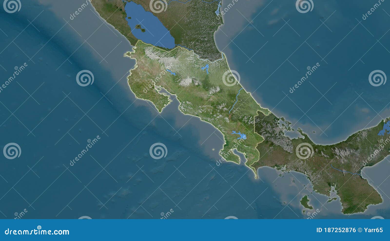 Costa Rica - Satellite. Composition Stock Illustration - Illustration ...