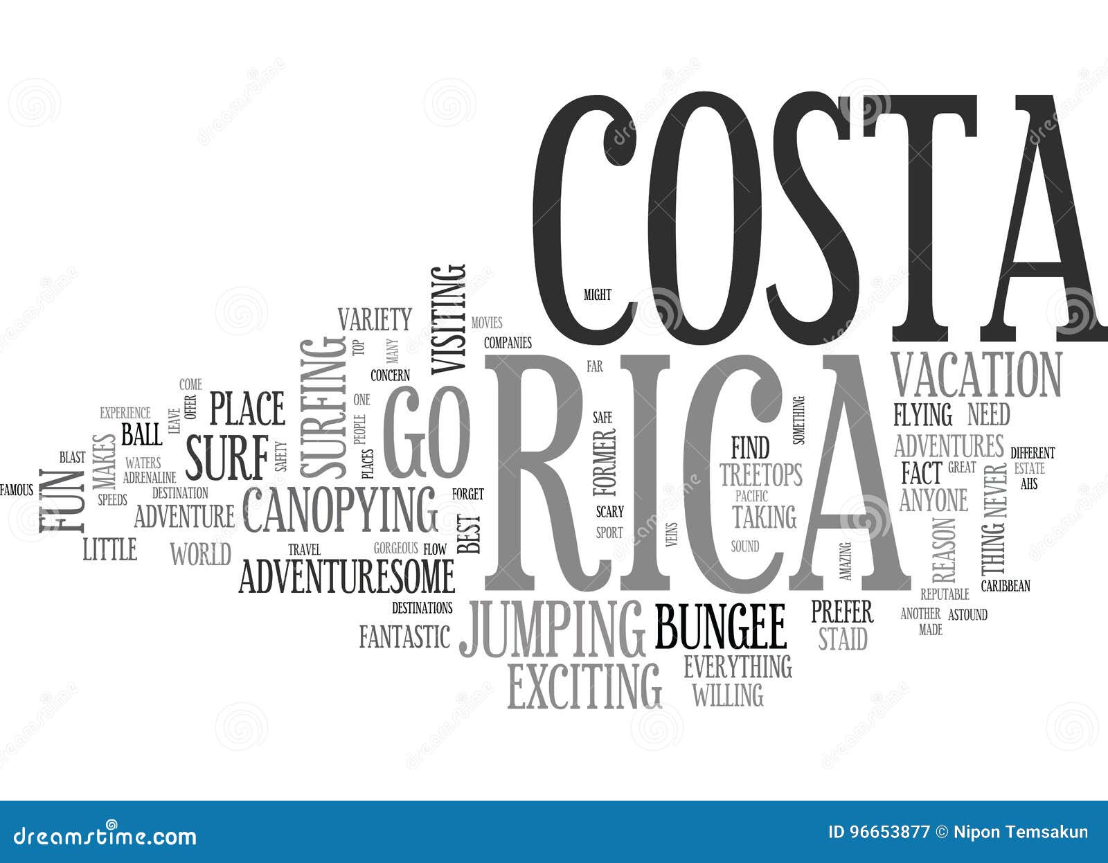 Costa Rica Word Cloud Aventurero Stock de ilustración - Ilustración de ...