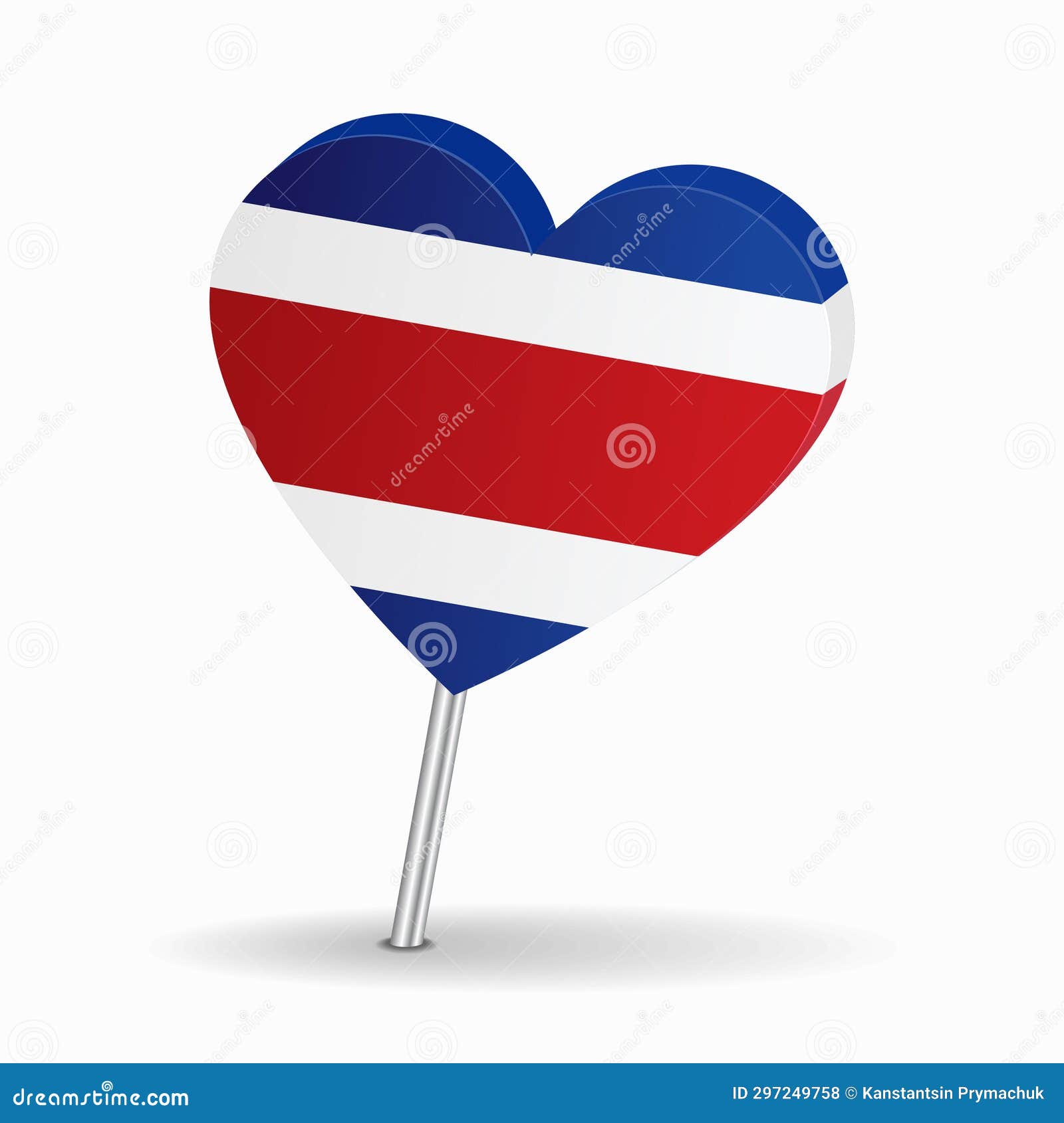 Costa Rican Flag Heart-shaped Map Pointer Layout. Vector Illustration ...