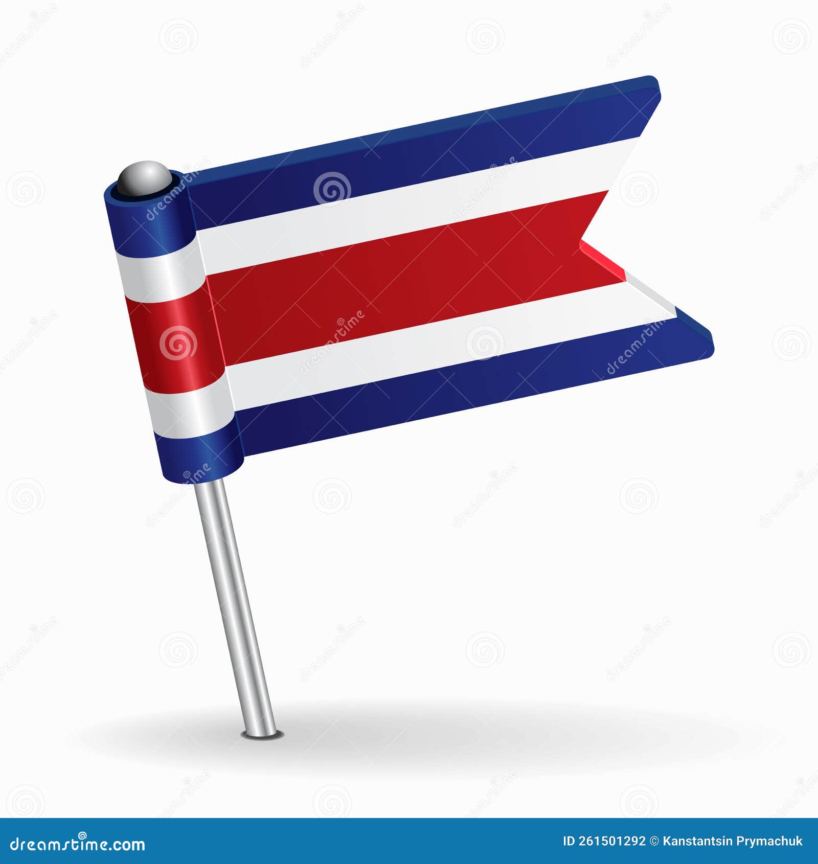 Costa Rican Flag Map Pointer Layout. Vector Illustration. Stock Vector ...