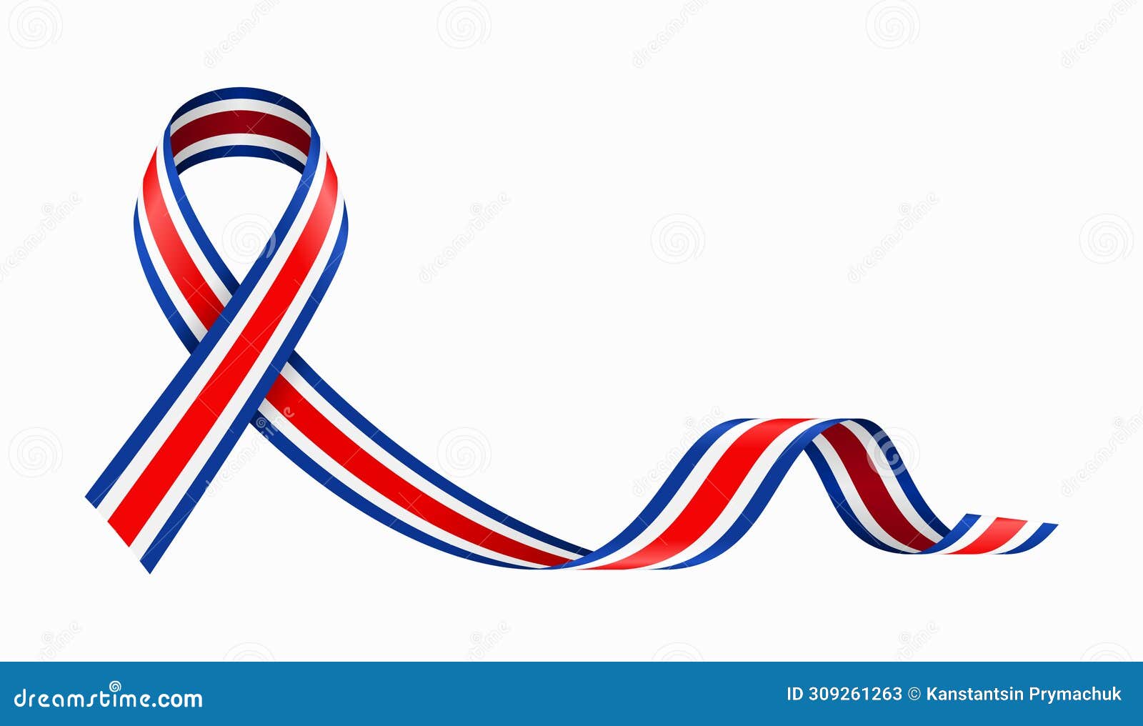 Costa Rican Flag Stripe Ribbon Wavy Background Layout. Vector ...
