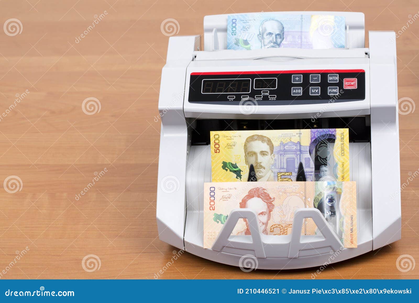 Costa Rican Money in the Counting Machine Stock Image - Image of wealth ...