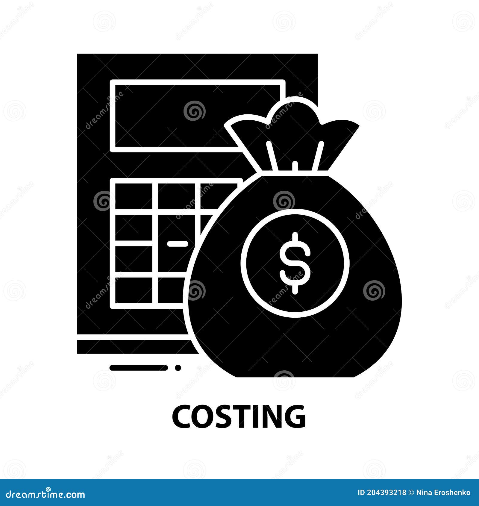 Costing Icon, Black Vector Sign with Editable Strokes, Concept ...