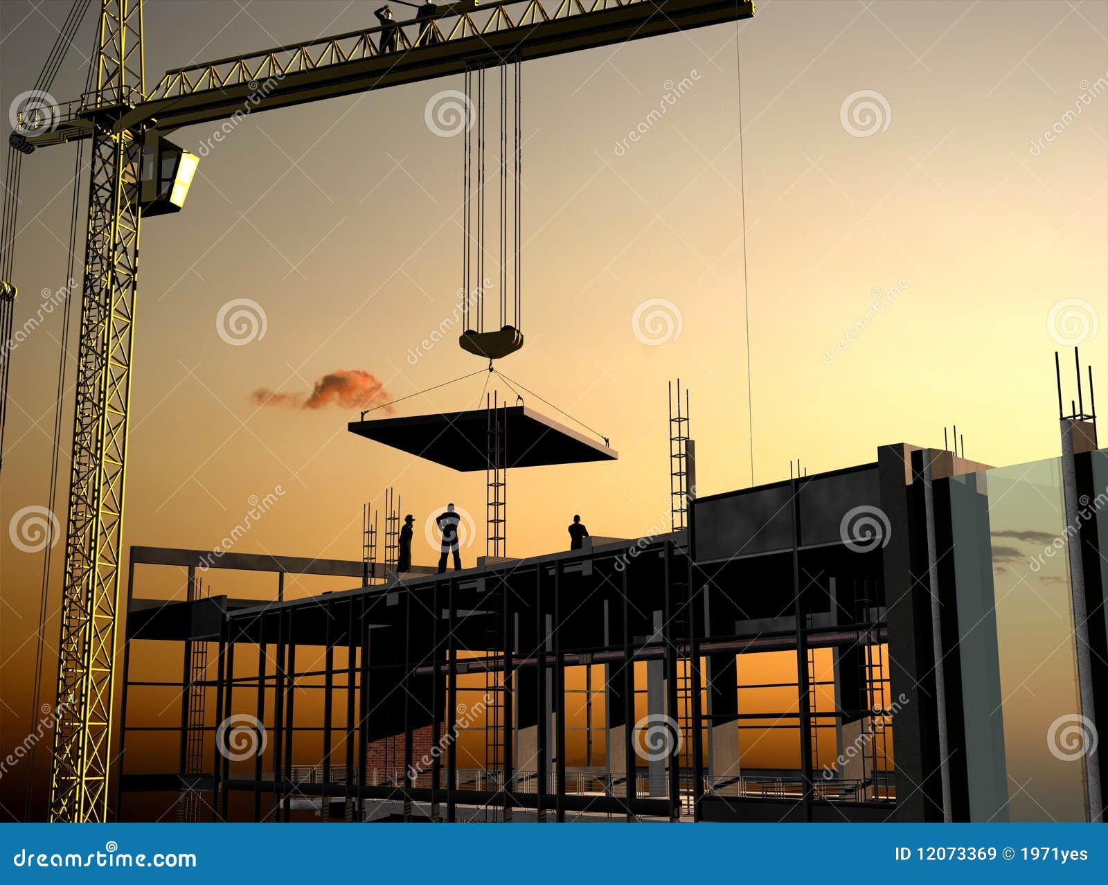 Costruzione di un edificio illustrazione di stock. Illustrazione di ...