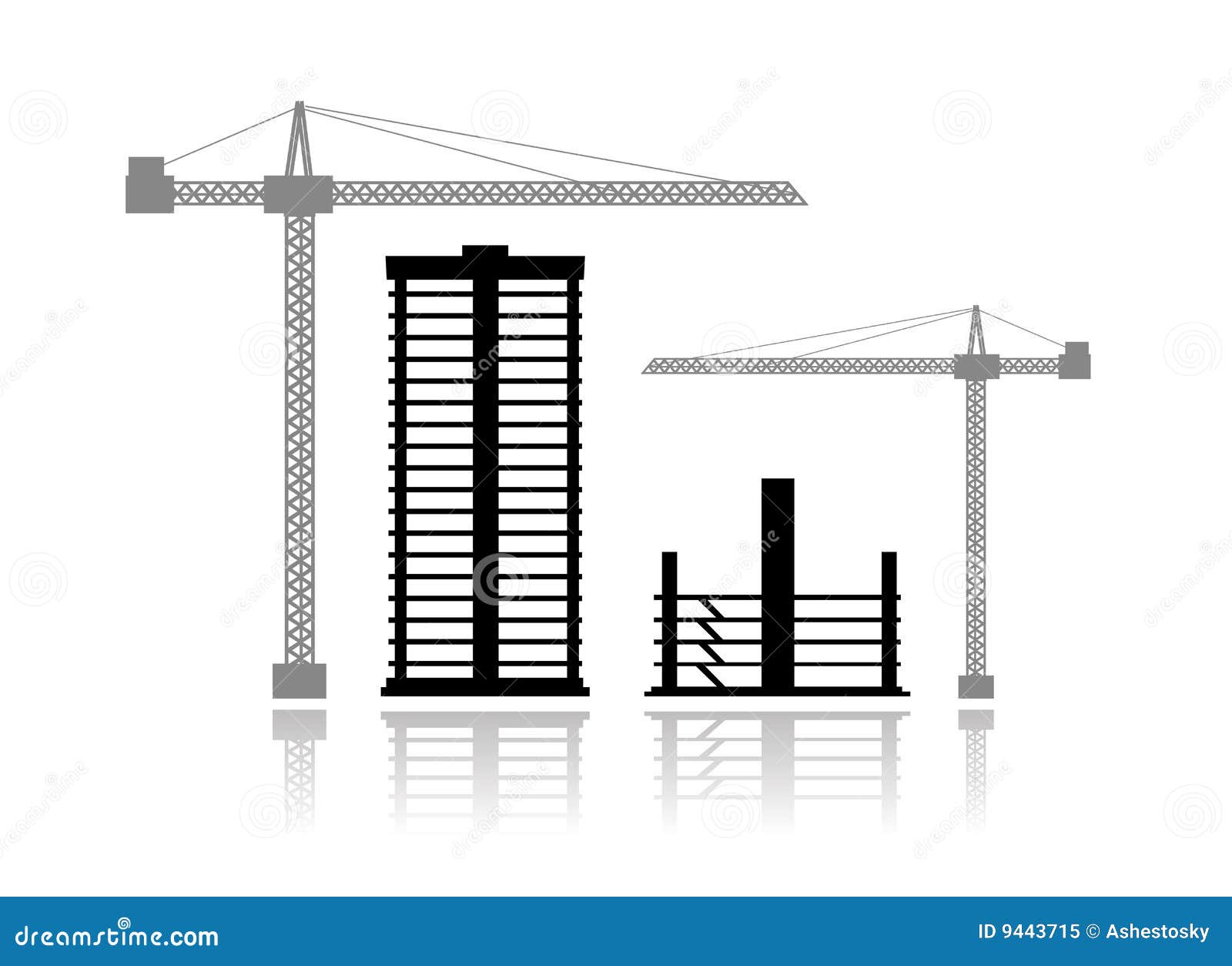Costruzioni in costruzione illustrazione vettoriale. Illustrazione di ...