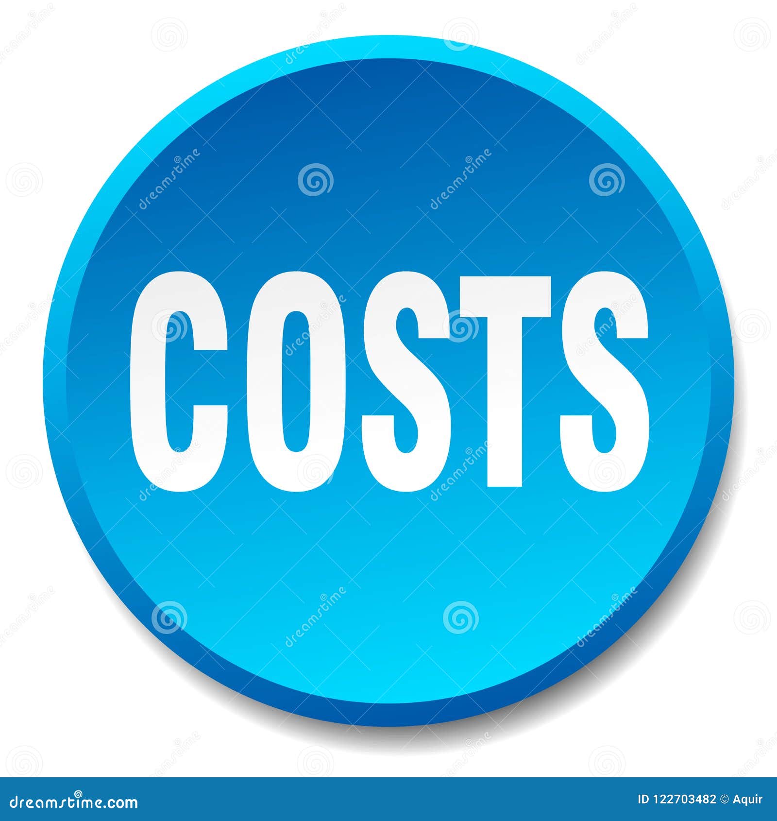 Costs button stock vector. Illustration of sign, shine - 122703482